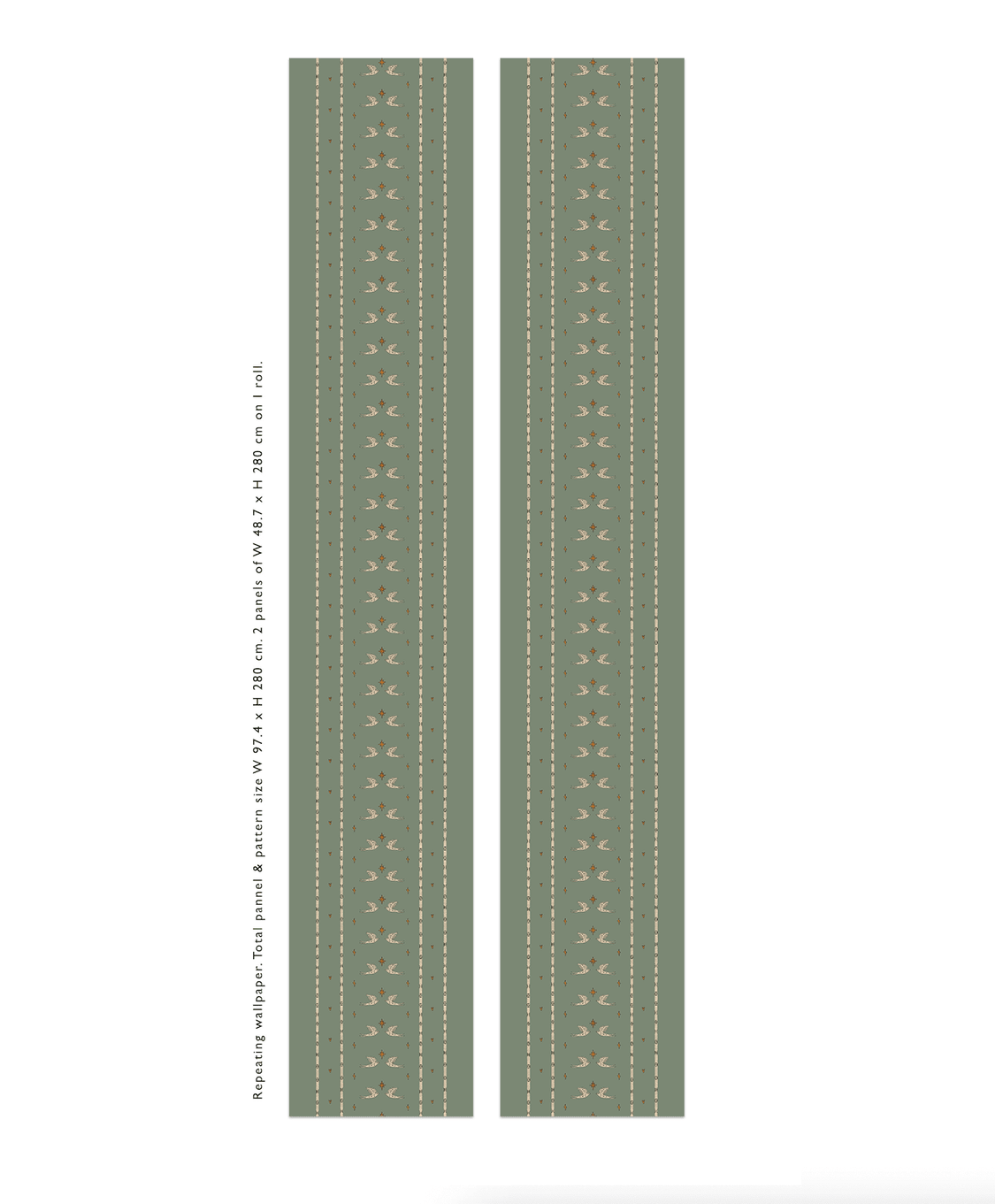 Lucky Pigeon Olive Green Wallpaper – Creative Lab Amsterdam